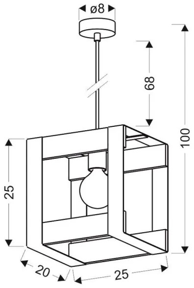 Lustr na lanku VARNA 1xE27/40W/230V dub