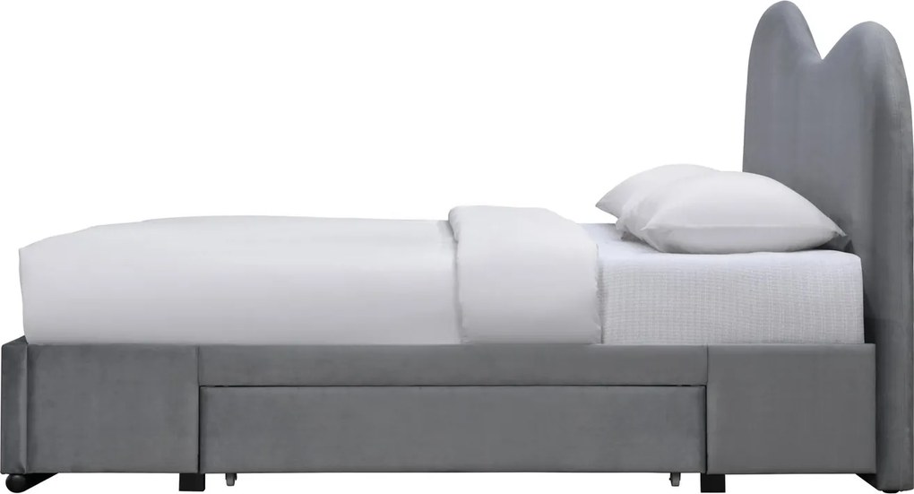 Čalouněná postel Amber se zásuvkami 160x200 cm popelavě šedá