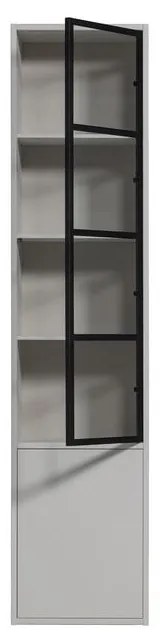Světle šedá vitrína z borovicového dřeva 53x230 cm Basic – vtwonen