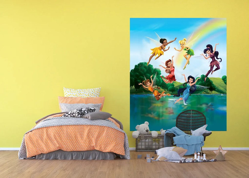 Dětská vliesová fototapeta na zed' Víly pod duhou, Disney | 180 x 202 cm | DFTDNXL 5130