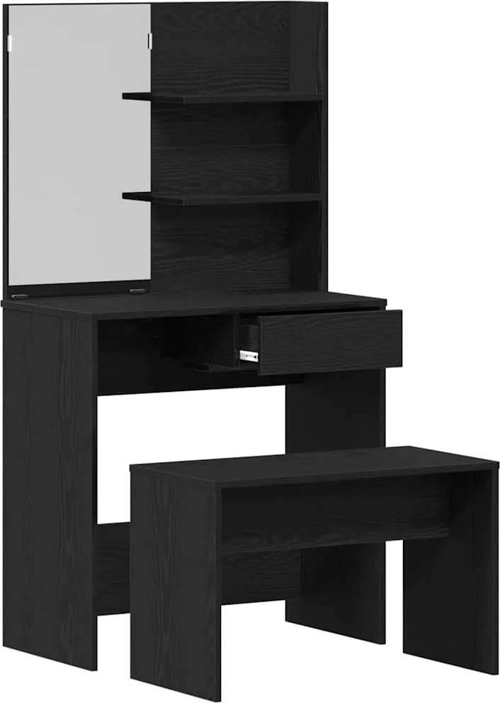 Sada toaletního stolu 2 ks Černý dub 74,5 x 40 x 141 cm 3333071
