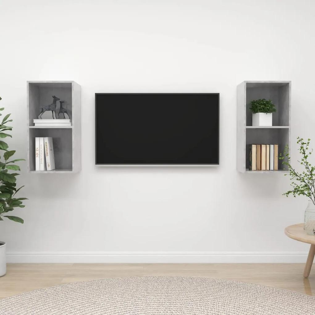 vidaXL Nástěnné TV skříňky 2 ks betonově šedé dřevotříska