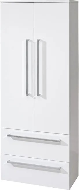 Mereo, Koupelnová skříňka, závěsná bez nožiček, bílá/bílá CN669