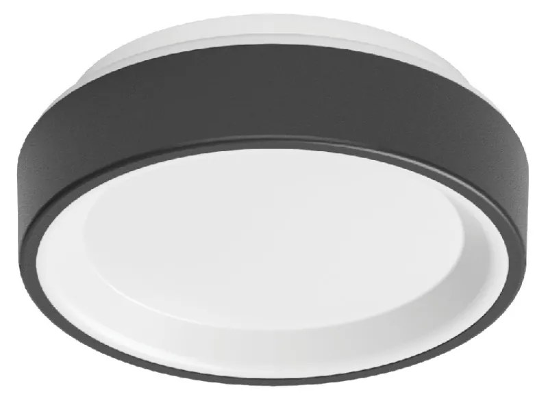 Linea Light Iside, černé stropní/nástěnné svítidlo, 10W LED 2700K, prům. 23,1cm