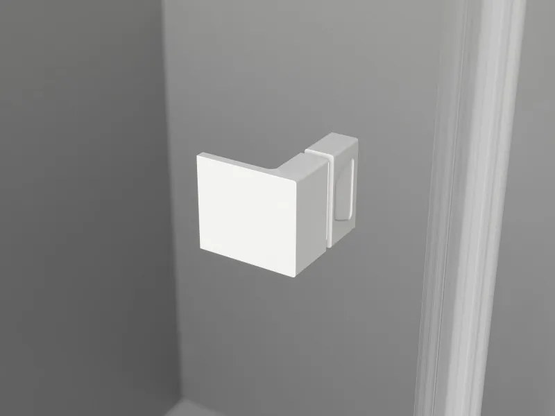 Mexen Lunar, L Duo výklopný sprchový kout 100 x 80 cm, 8mm čiré sklo, bílý profil, 834L-100L-080P-20-00