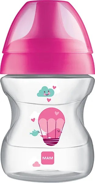 MAM Hrnek na učení LEARN TO DRINK CUP 190 ml, 6+ měsíců-růžová