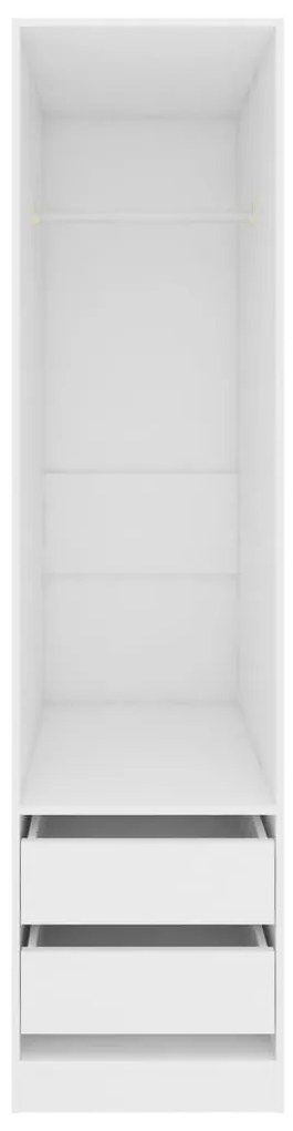 Šatní skříň se zásuvkami bílá 50 x 50 x 200 cm dřevotříska - Default Title