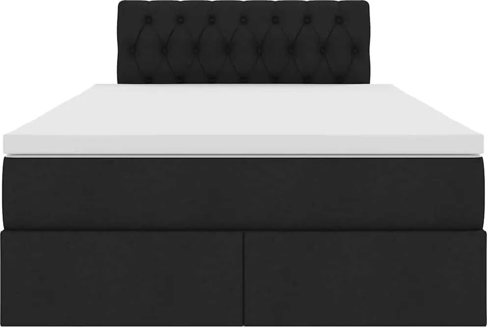 Postel s úložným prostorem a matrací Černá 120 x 200 cm Samet 3370565