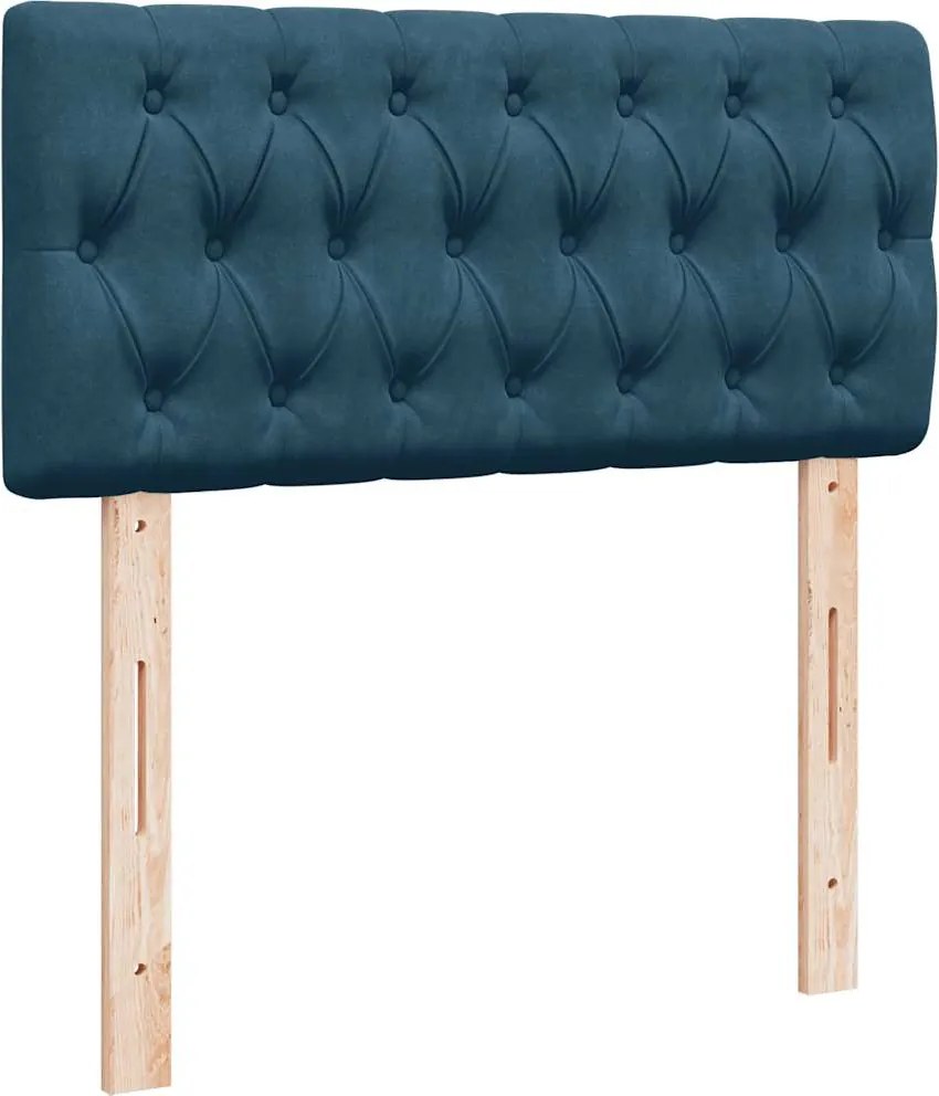 Osmanský rám postele s matrací tmavě modrá 90x200cm samet 3311823