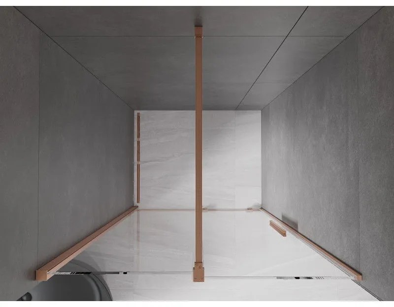 Mexen Velar, posuvné dveře do otvoru 90x200 cm, 8mm čiré sklo, měděná matná, 871-090-000-01-65