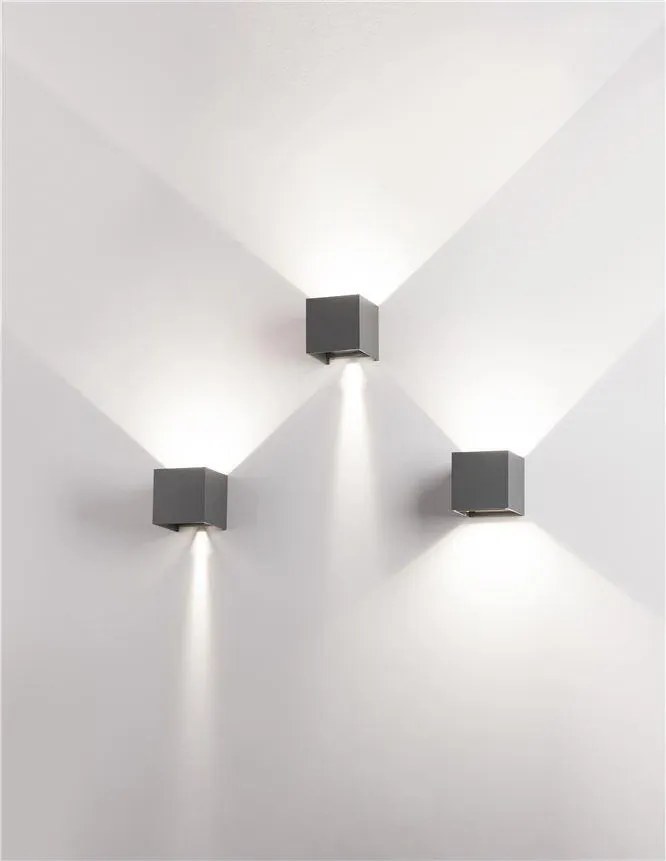 NV 847407 Venkovní nástěnné svítidlo COMO tmavě šedý hliník LED 2x3W 3000K 3000K 220-240V nastavitelný úhel 0-90st. IP54 - NOVA LUCE