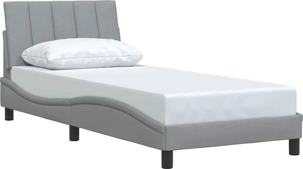 Rám postele bez matrace Hanko světle šedý 90 x 200 cm textil 3310363