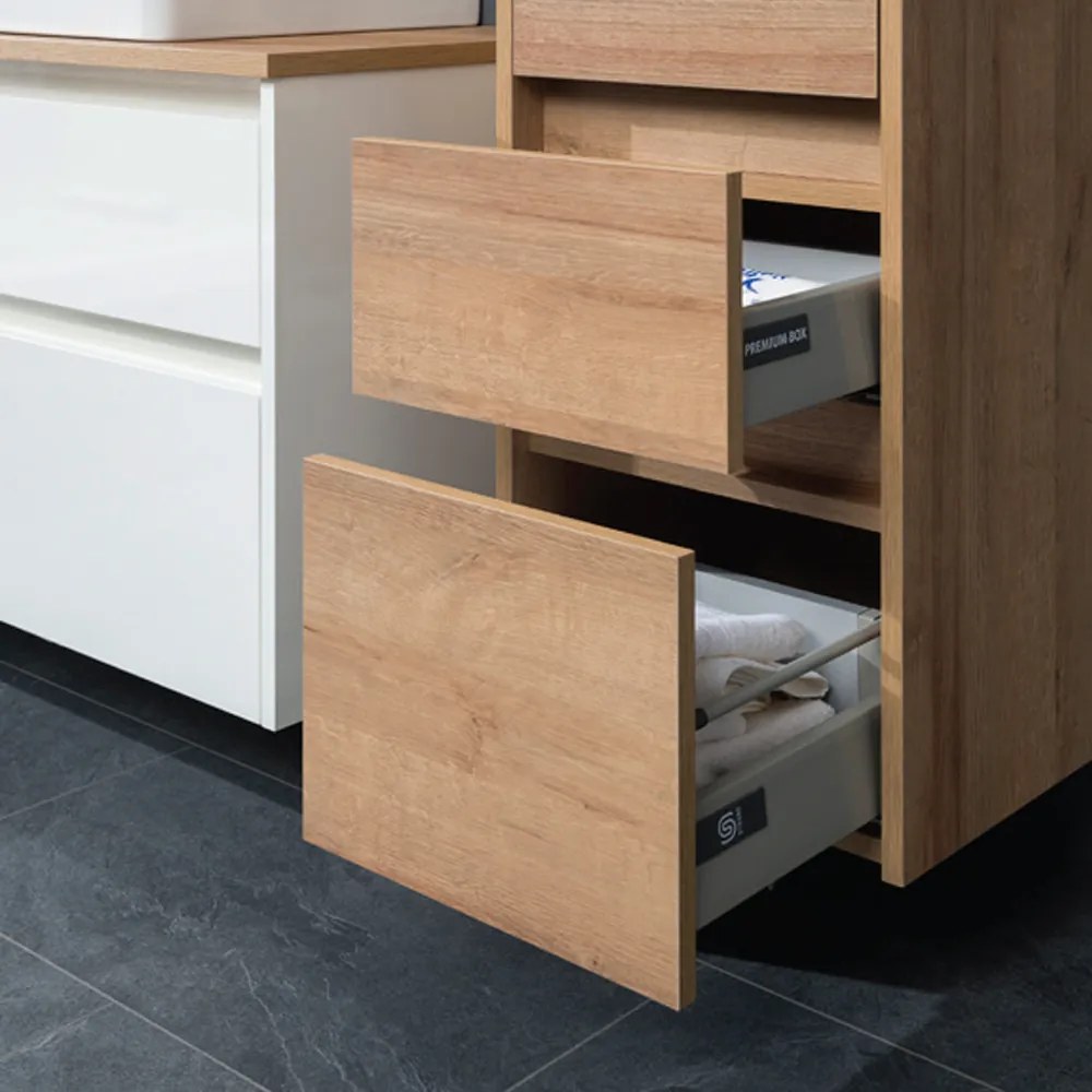 Mereo Mereo, Opto koupelnová skříňka vysoká 125 cm, levé otevírání, Multidecor, CN995LBIEL