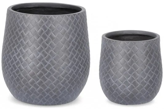 BIZZOTTO Set 2 květináčů RHOMBUS šedý