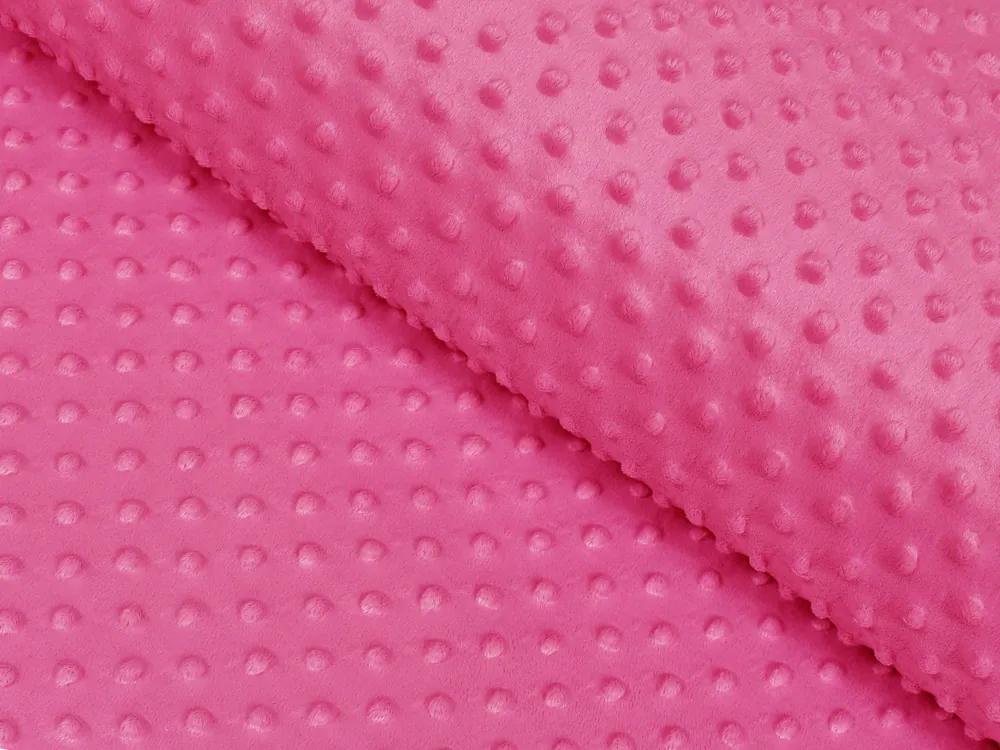 Biante Dětské povlečení do postýlky Minky 3D puntíky MKP-020 Růžovo fialové Do postýlky 90x120 a 40x60 cm