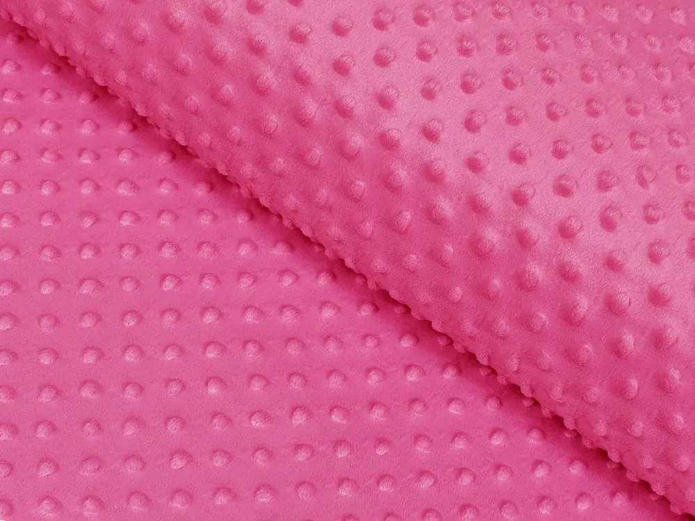 Biante Dětské povlečení do postýlky Minky 3D puntíky MKP-020 Růžovo fialové Do postýlky 90x130 a 40x60 cm