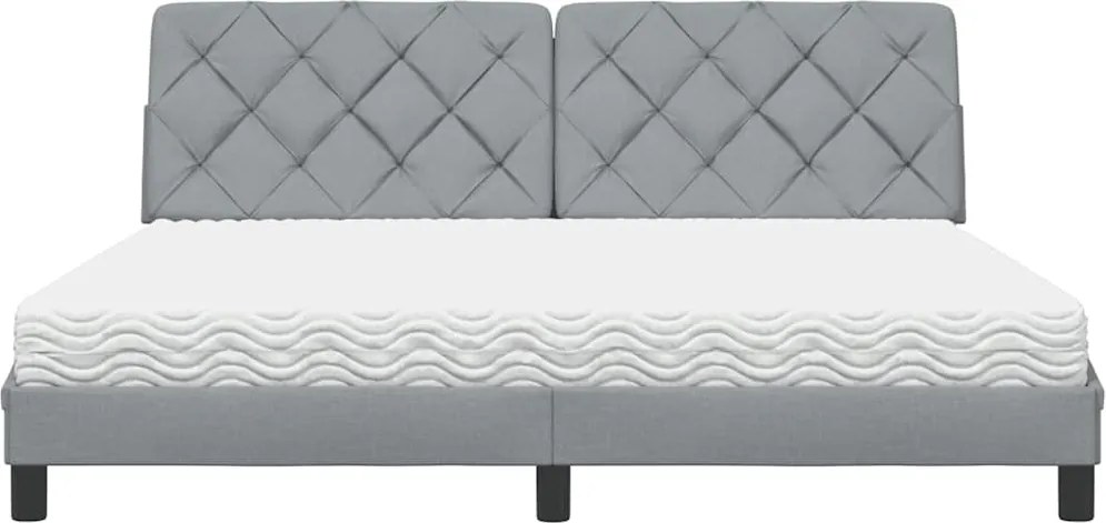 Postel s matrací světle šedá 180 x 200 cm textil 3310755