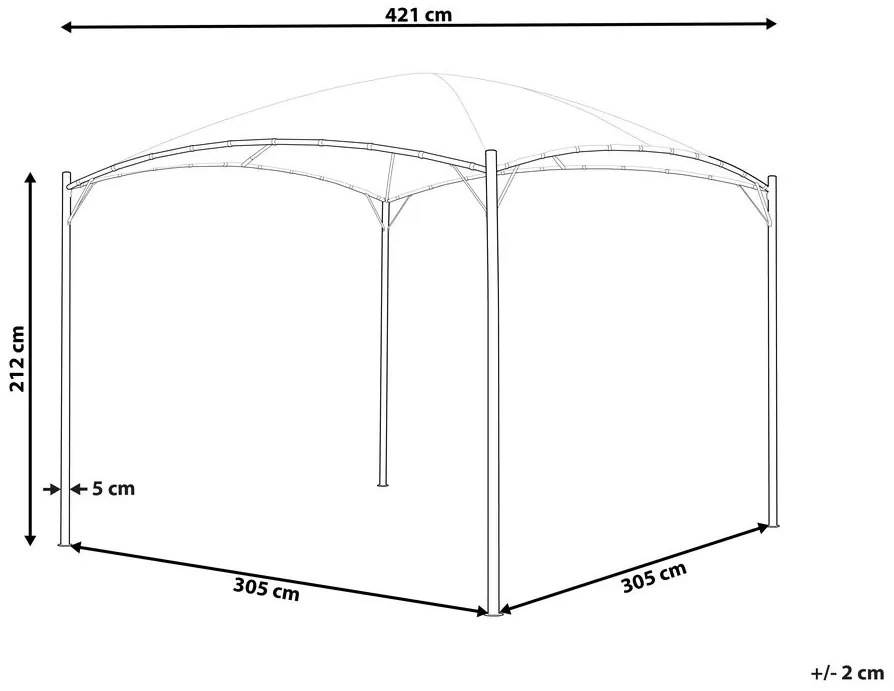 Pergola 305 x 305 cm béžová VOMERO Beliani