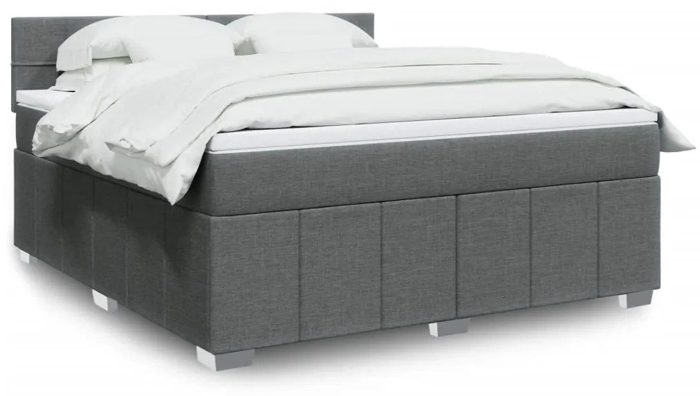 Box spring postel s matrací tmavě šedá 180x200 cm textil 3289448
