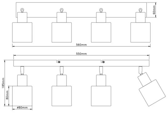 Globo 54114-4 - Bodové svítidlo TRENT 4xE14/25W/230V