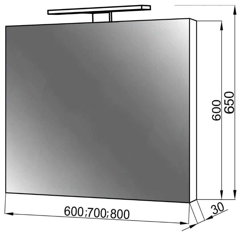 Kingsbath Lite 80x60 koupelnové zrcadlo s LED osvětlením