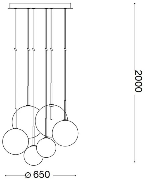 Ideal Lux - LED Lustr na lanku EQUINOXE 6xG4/2W/230V pr. 65 cm chrom/čirá