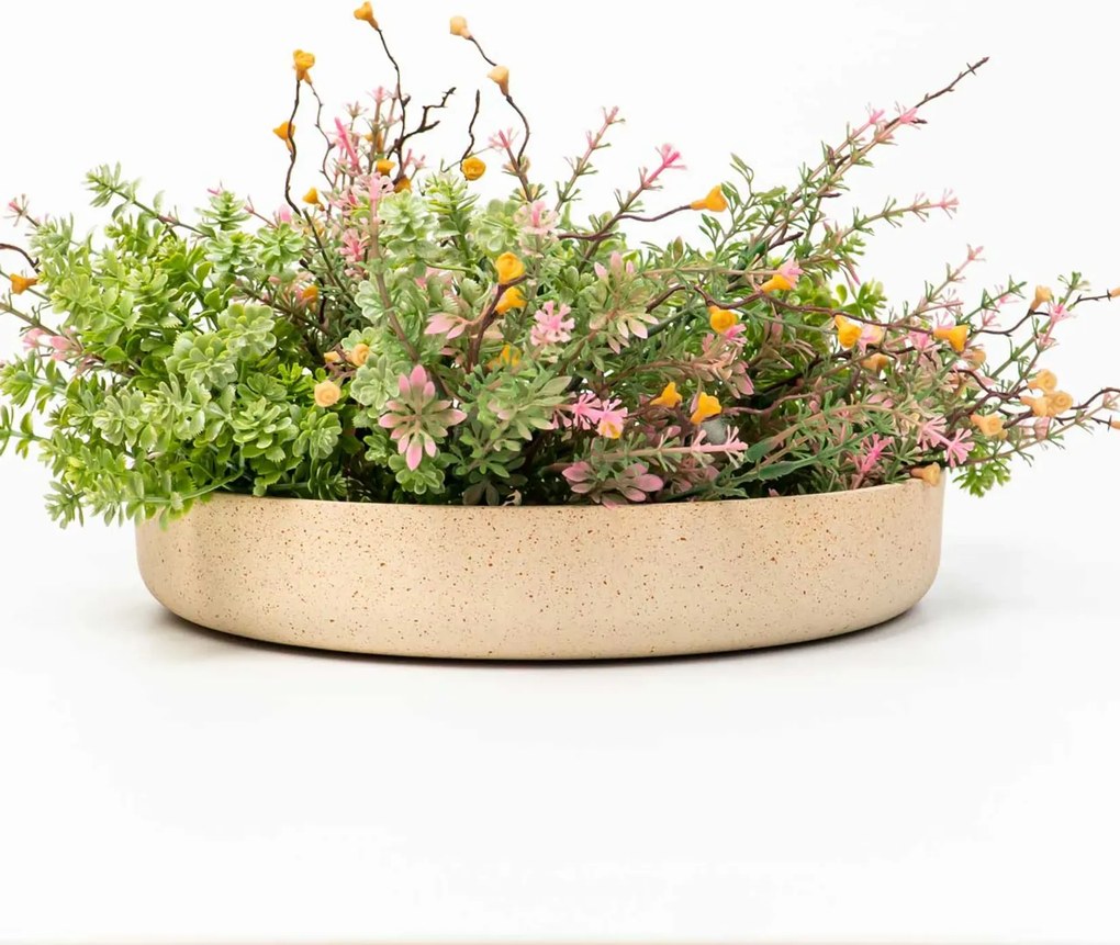 Dekorační miska ORYVEN, sklolaminát, průměr 30 cm, béžová