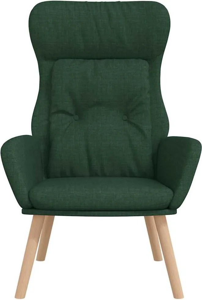 Relaxační křeslo tmavě zelené textil 341295