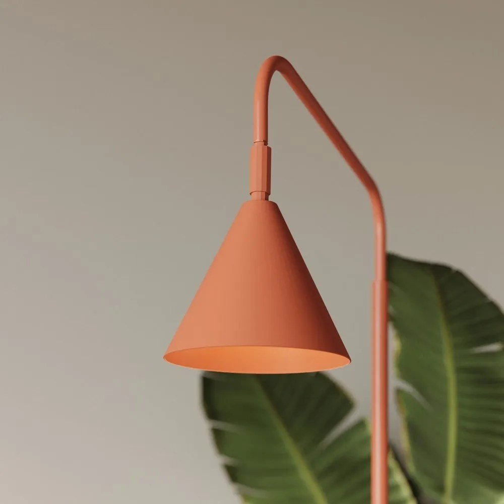 Ocelová stojací lampa s ohybatelnou konstrukcí v cihlové barvě (výška 165 cm) Zylo – Sollux