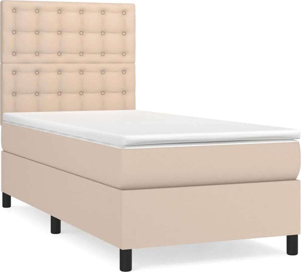 Box spring postel s matrací cappuccino 90x190 cm umělá kůže 3142820