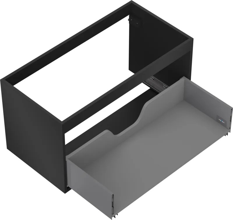 Mexen Box-A, závěsná skříňka 90 cm, 1 zásuvka, černá matná, 91AX0-0900-470-1-71