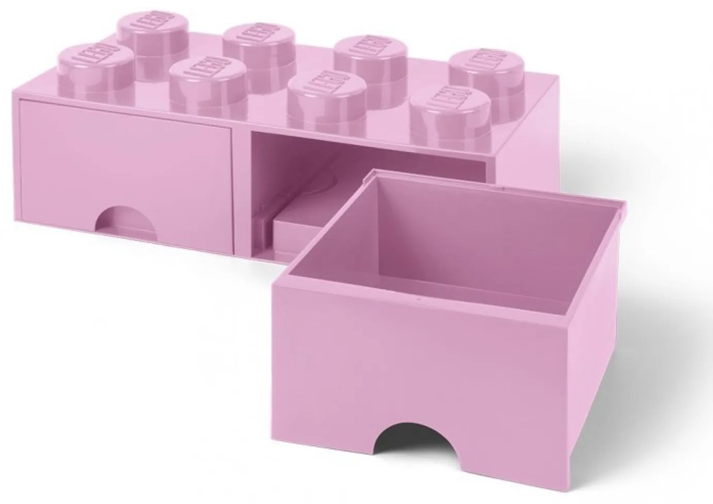 Úložný box lego úložný box 8 s šuplíky - světle růžová