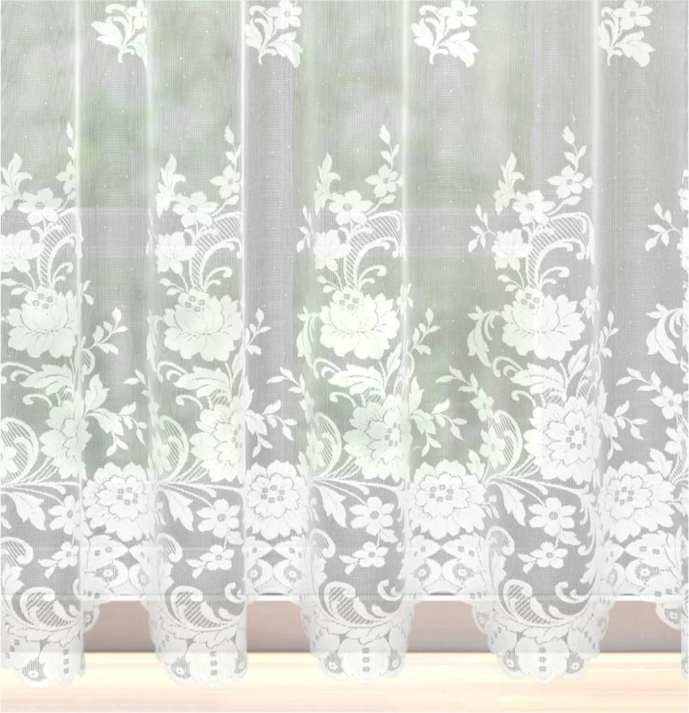 Záclona žakárová nebo balkonový  komplet, Florella metráž, bílá 250 cm