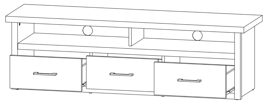 Sconto TV stolek PARVATI pinie bílá/dub truffel