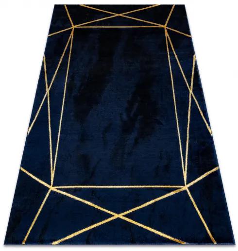 Kusový koberec EMERALD 1022 Luxusní moderní geometrický modrý zlatý Rozměr: 200x290 cm