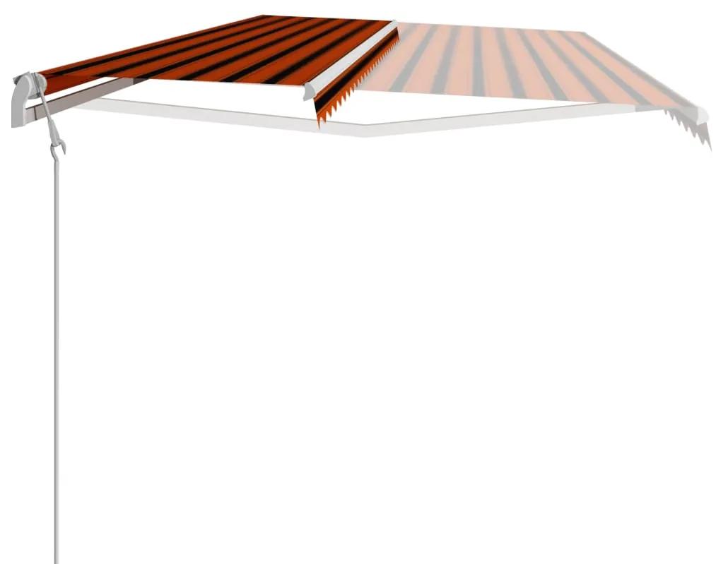 vidaXL Automatická zatahovací markýza 600 x 300 cm oranžovo-hnědá