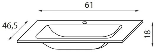 Zápustné umyvadlo CHICAGO 61x46,5 cm lesklá bílá