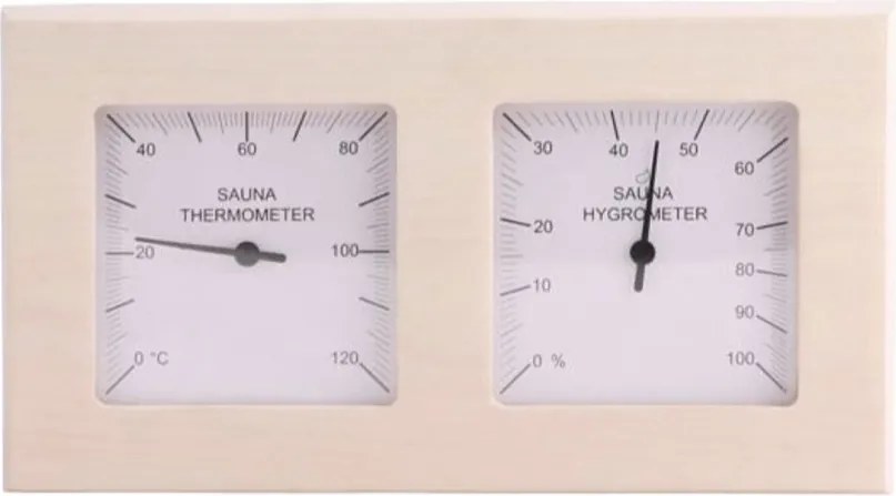 Sentiotec teploměr s vlhkoměrem do sauny osika obdelník