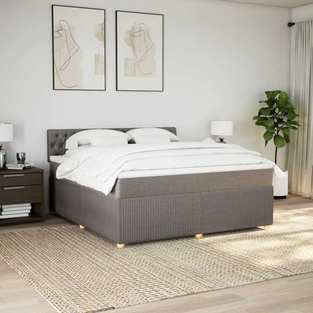 Box spring postel s matrací taupe 180x200 cm textil 3287546