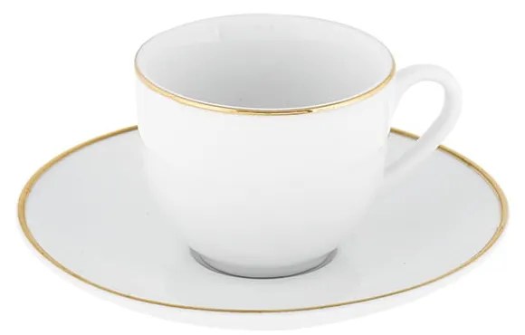 Bílé porcelánové šálky v sadě 6 ks 100 ml Gold Chic – Villa Altachiara