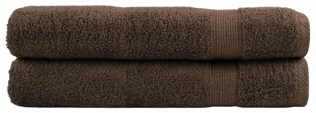 Prémiové ručníky SOLUND 2 ks hnědé 100x200 cm 600 g/m² 137245