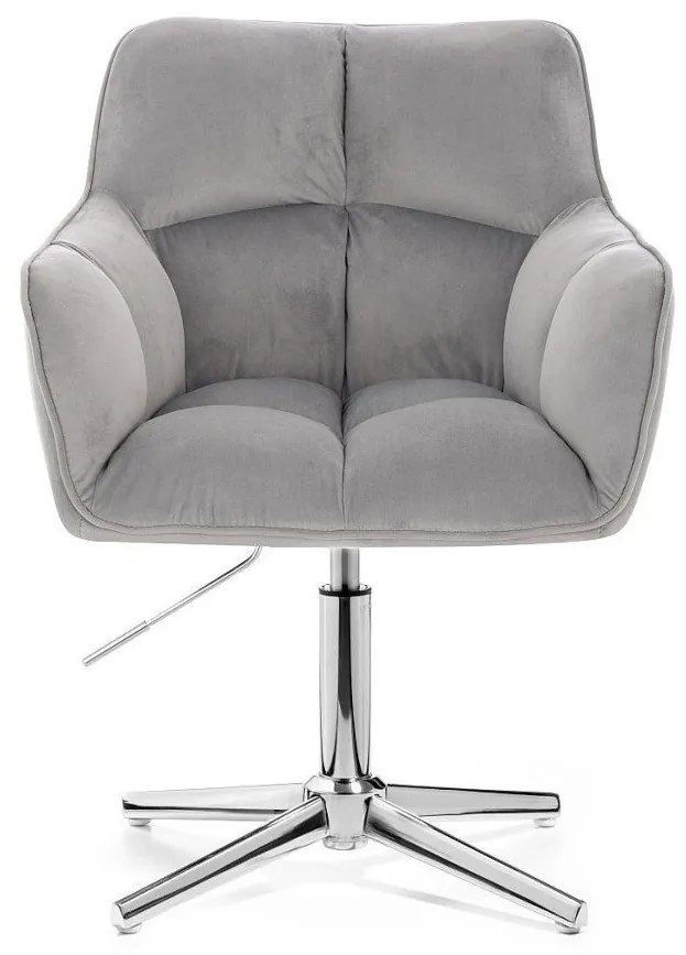LuxuryForm DESIGN Otočné křeslo AMALFI VELUR na stříbrném kříži - světle šedé