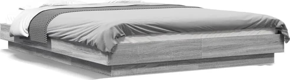 vidaXL Rám postele dub 140 x 200 cm kompozitní dřevo [3281189] Barva: Betonová šedá