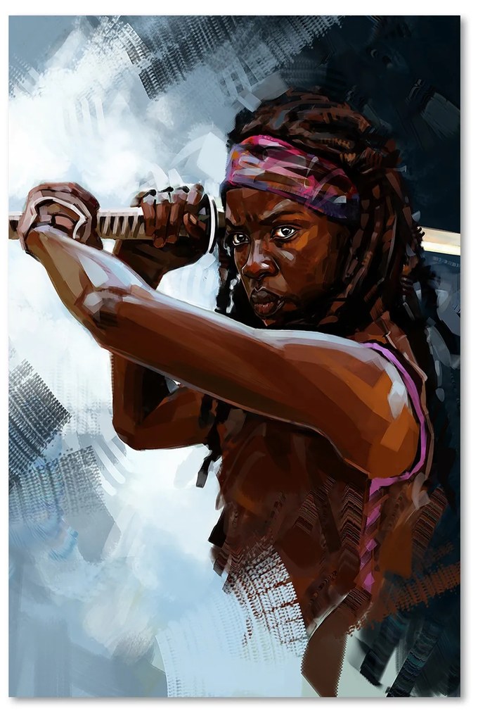 Gario Obraz na plátně Živí mrtví, portrét Michonne - Dmitry Belov Rozměry: 40 x 60 cm