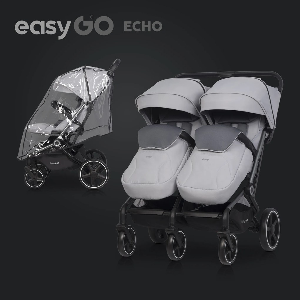 Sourozenecký kočárek EasyGo Echo Cloudy Gray