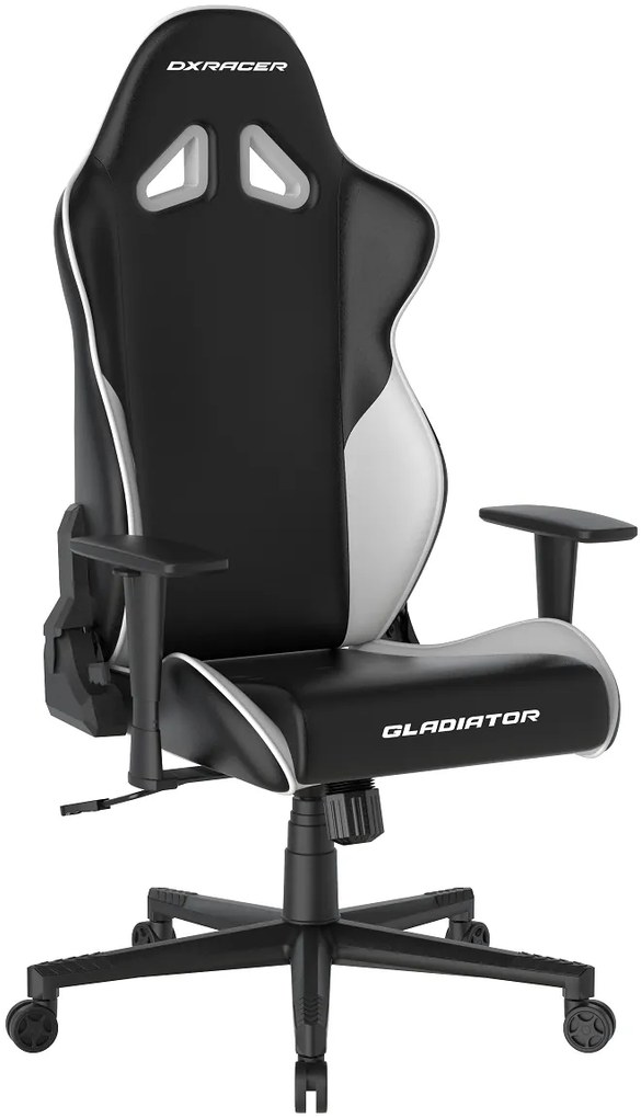 Herní židle DXRacer GLADIATOR - umělá kůže, černá / bílá