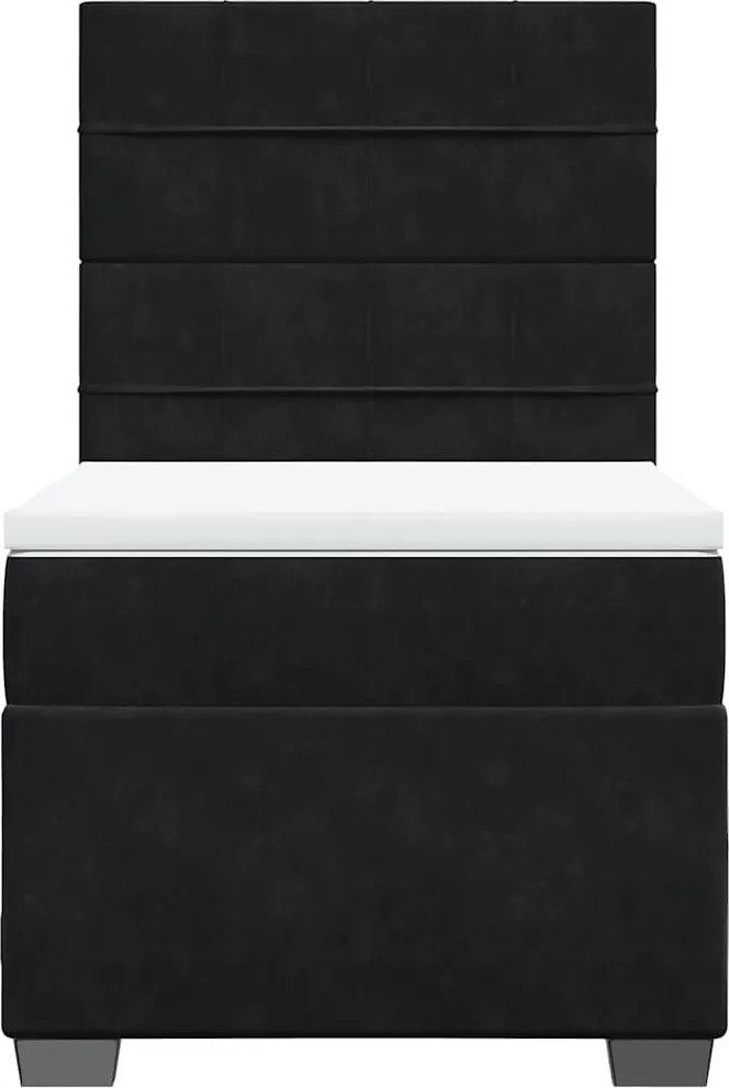 Box spring postel s matrací černá 80 x 200 cm samet 3293064