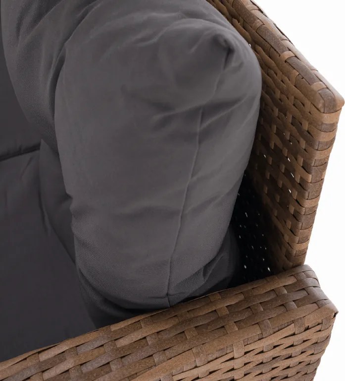 Zahradní ratanový set, šedohnědá/světle hnědá, SAGIR