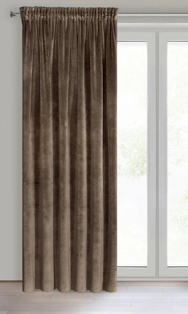 ZATEMŇOVACÍ ZÁVĚS NA PÁSCE RIA 140X270 CM HNĚDÁ
