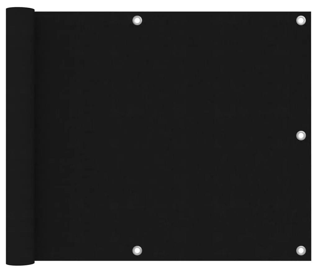 Balkónová zástěna černá 75 x 600 cm oxfordská látka - Default Title